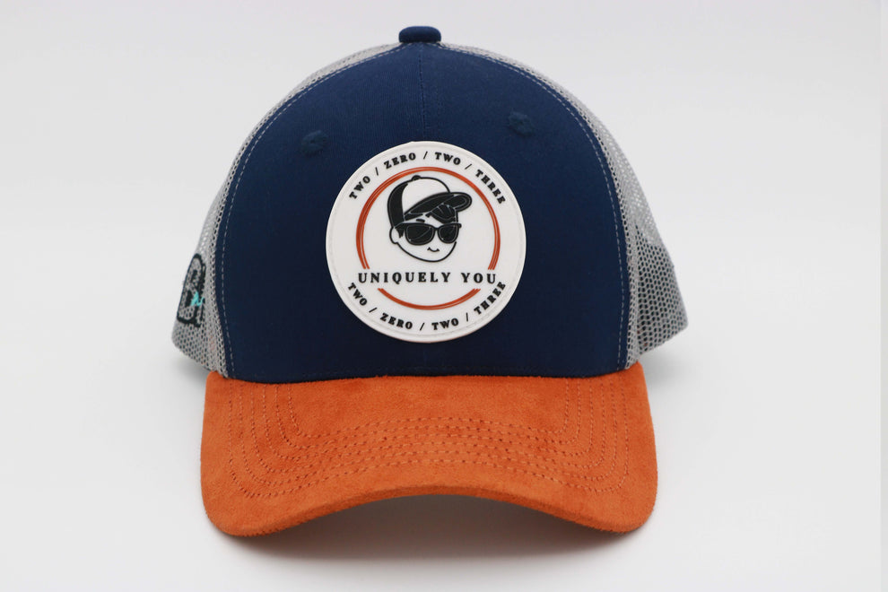 Breathable Light Blue Cotton Snapback Cap with Premium Suede Brim ...