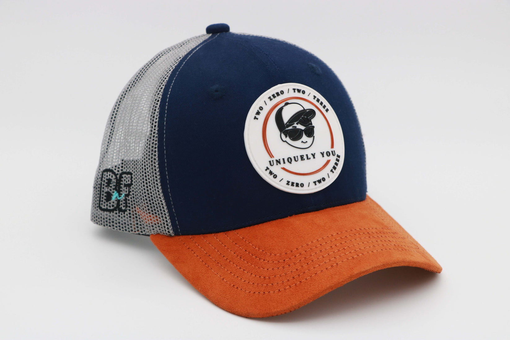 Breathable Light Blue Cotton Snapback Cap with Premium Suede Brim ...