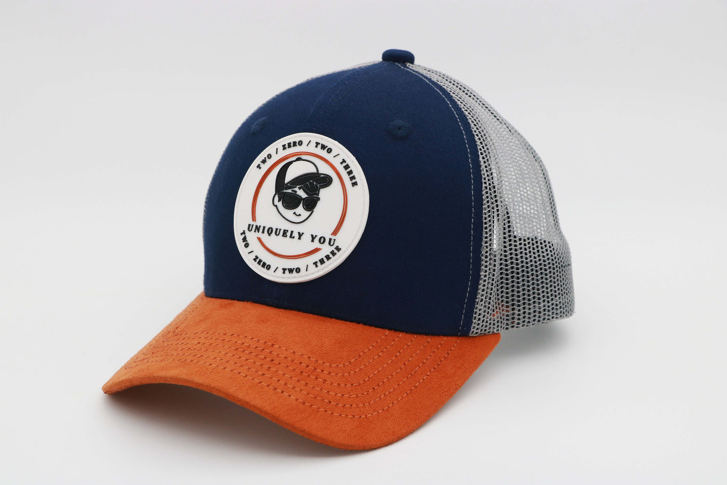 Breathable Light Blue Cotton Snapback Cap with Premium Suede Brim ...
