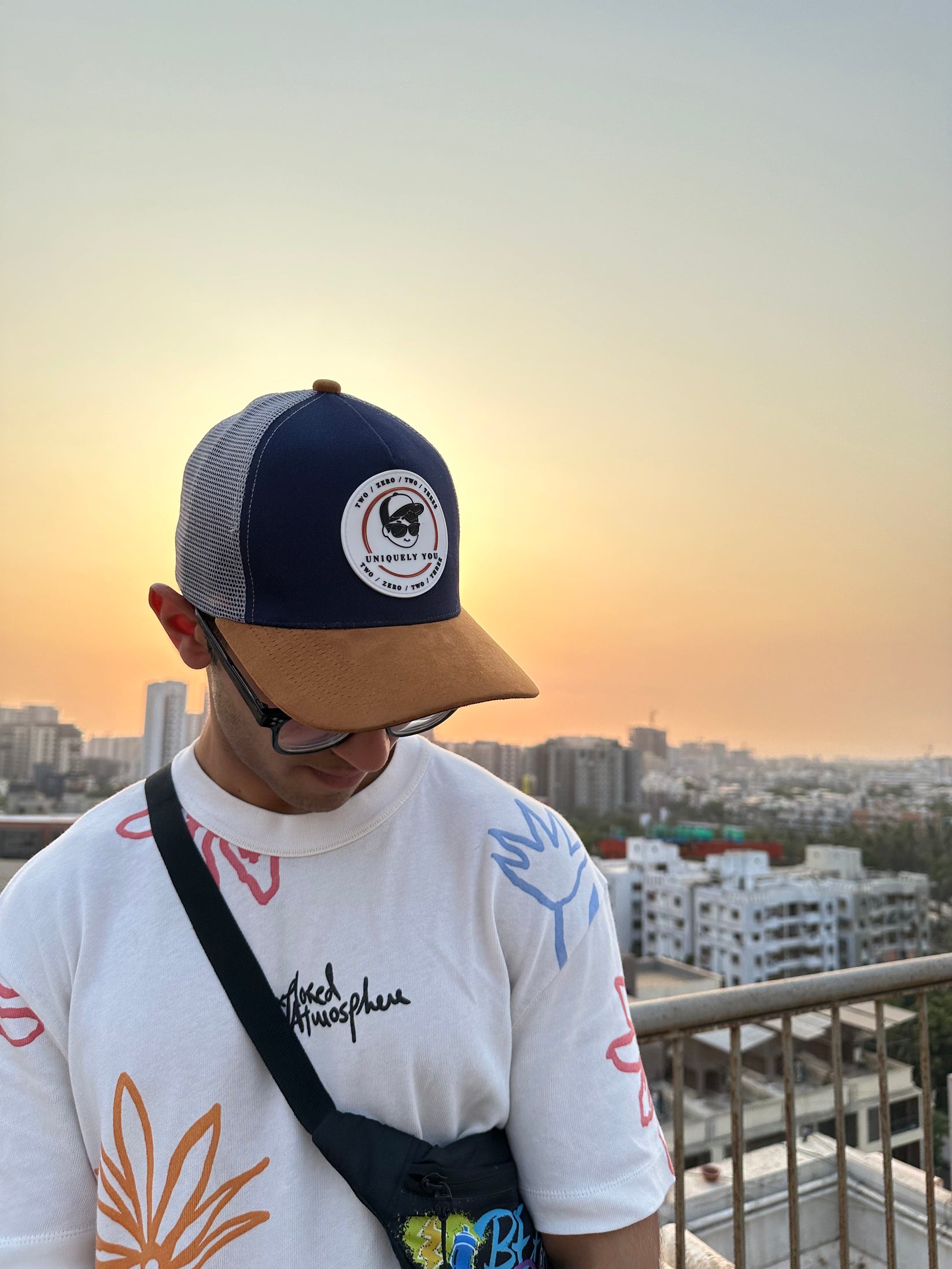 Breathable Light Blue Cotton Snapback Cap with Premium Suede Brim ...